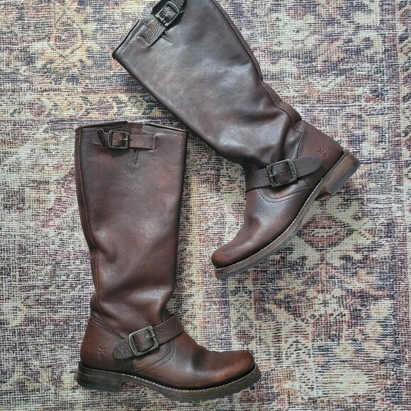 Frye | Shoes | New Frye Veronica Slouch Boot Dark Brown Leather Sz 7 | Poshmark